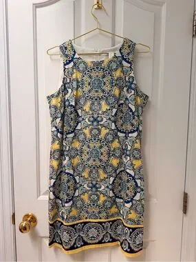 London Times | Dresses | 8 London Times Blue And Yellow Mandela ...